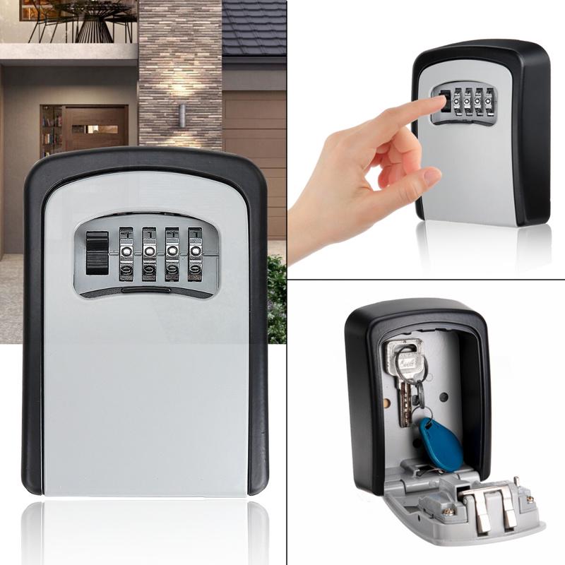 Buy Safe Key Box 4 Password Keys Combination Lock Metal Alloy Storage ...
