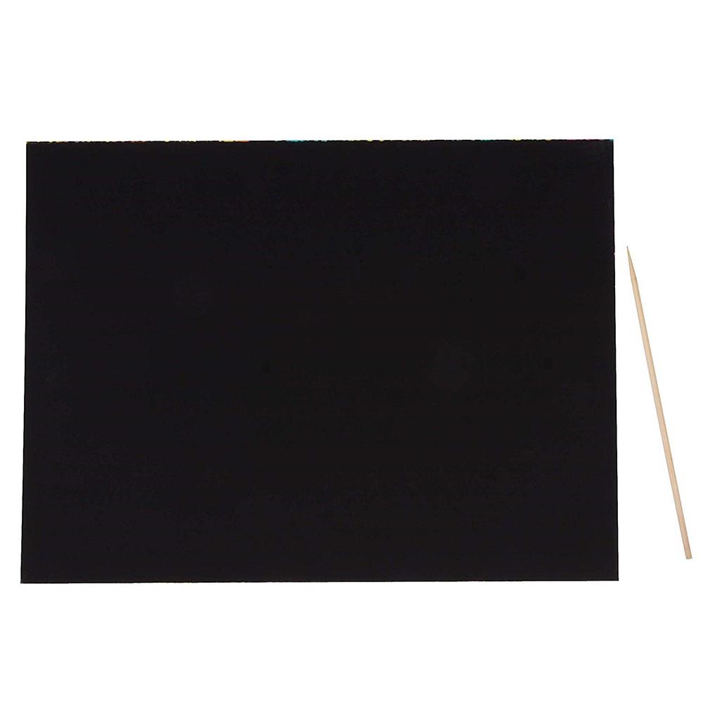 Buy Rainbow Scratch Paper Keen Crafts 50 Piece Art Kit Set 5 Wooden ...