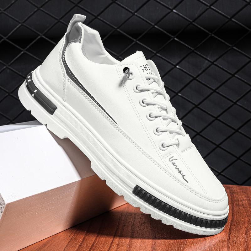 Buy New summer solid color low-top casual white shoes men's sports ...