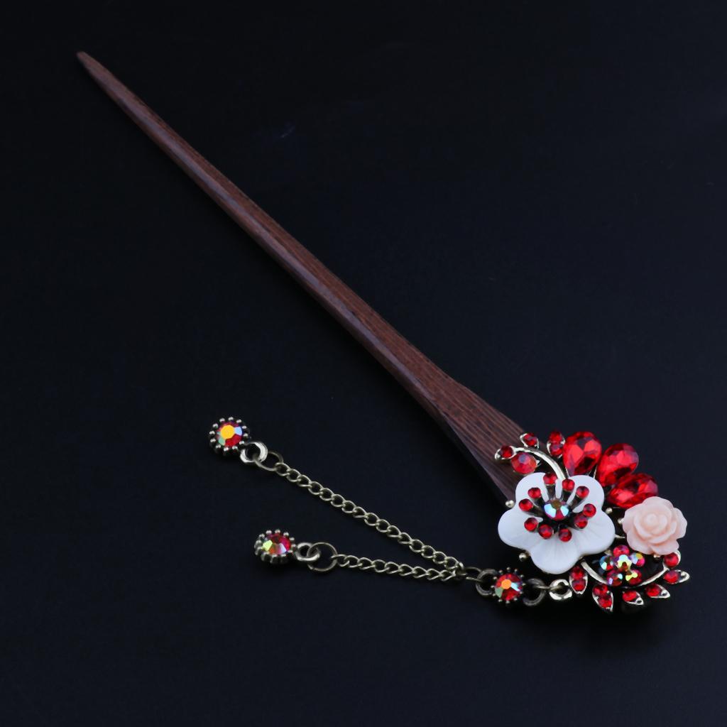 Buy Wooden Chinese Hair Sticks Red at affordable prices — free shipping ...