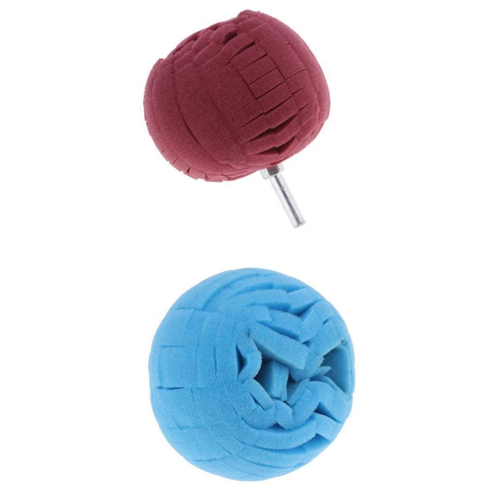 Buy 2pcs Sponge Drill Round Polishing Foam Pads Car Wheel Buffing Balls ...