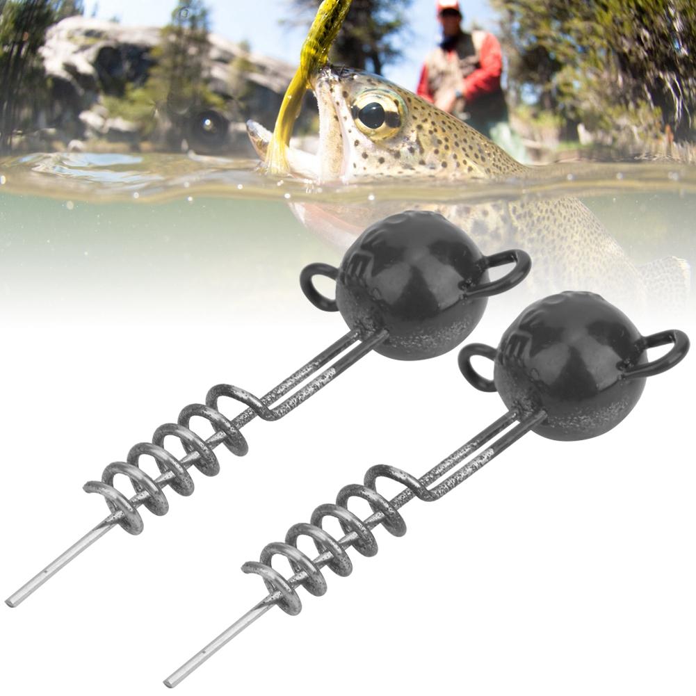 Buy 4PCS Screw Fixed Fishing Bait Round Head Jig Sinker Counterweight ...