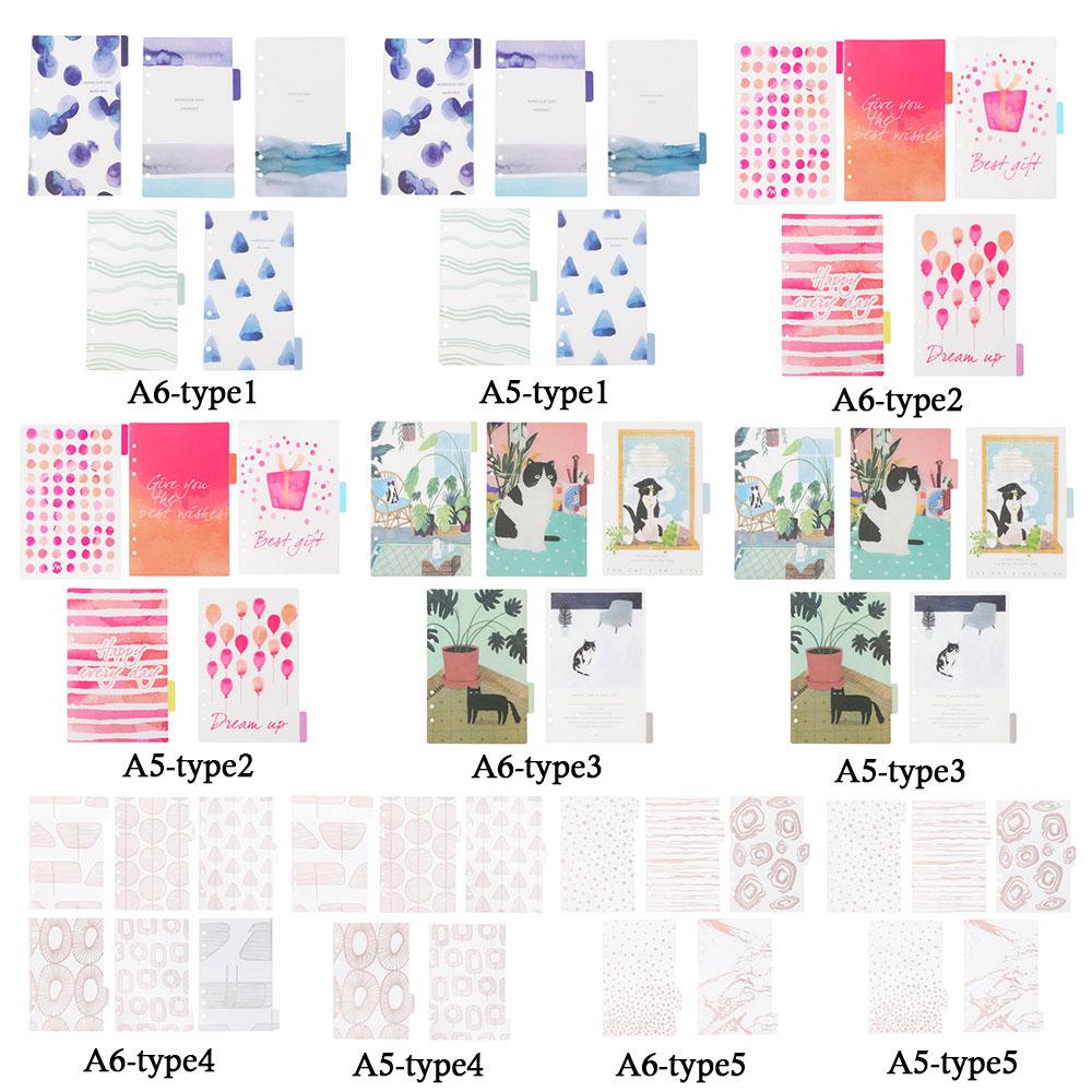 Buy Refillable Category Pages Ring Binder Notebook Paging Separator ...