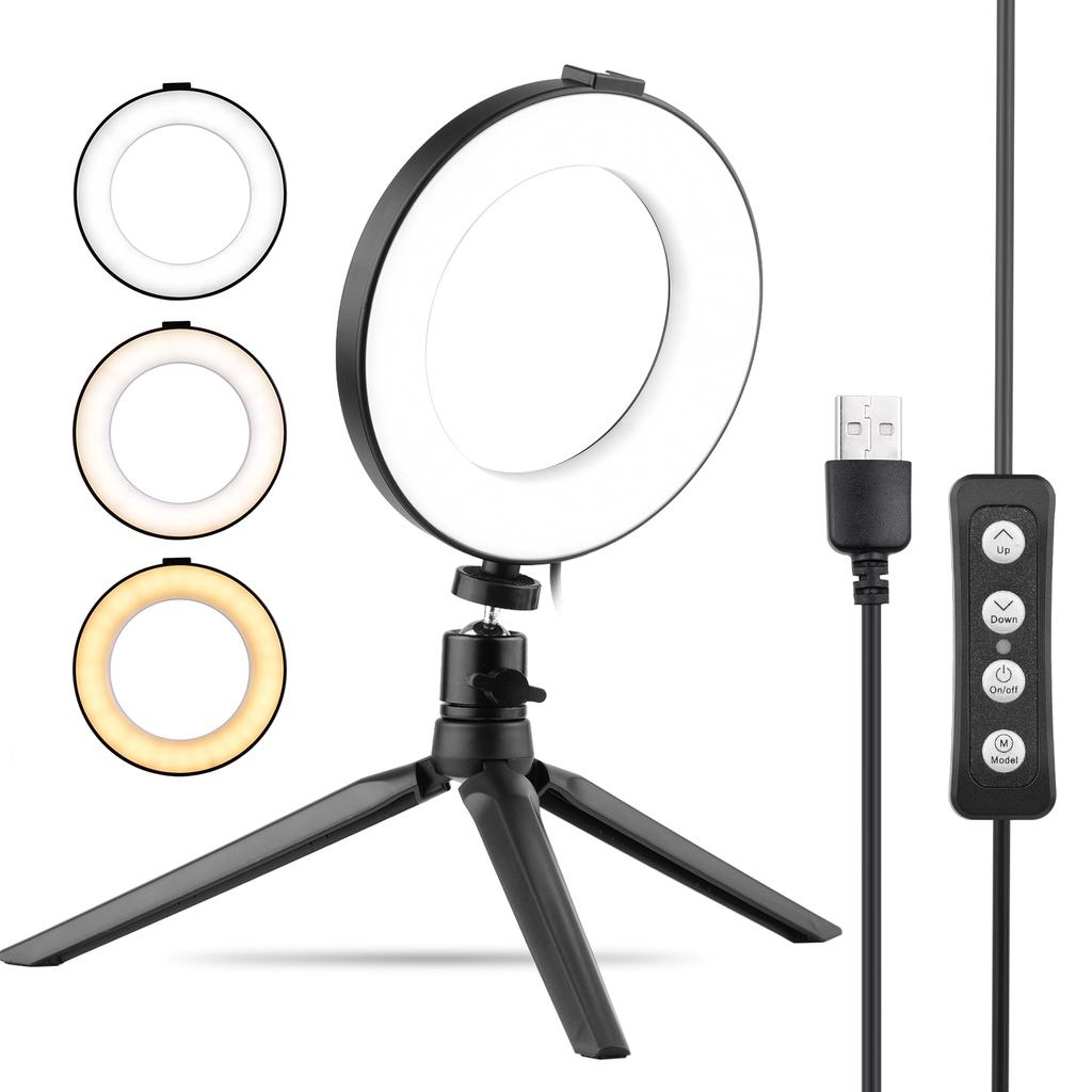 Buy 6 Inch USB Ring Light Selfie Beauty LED Light 3 Lighting Modes ...