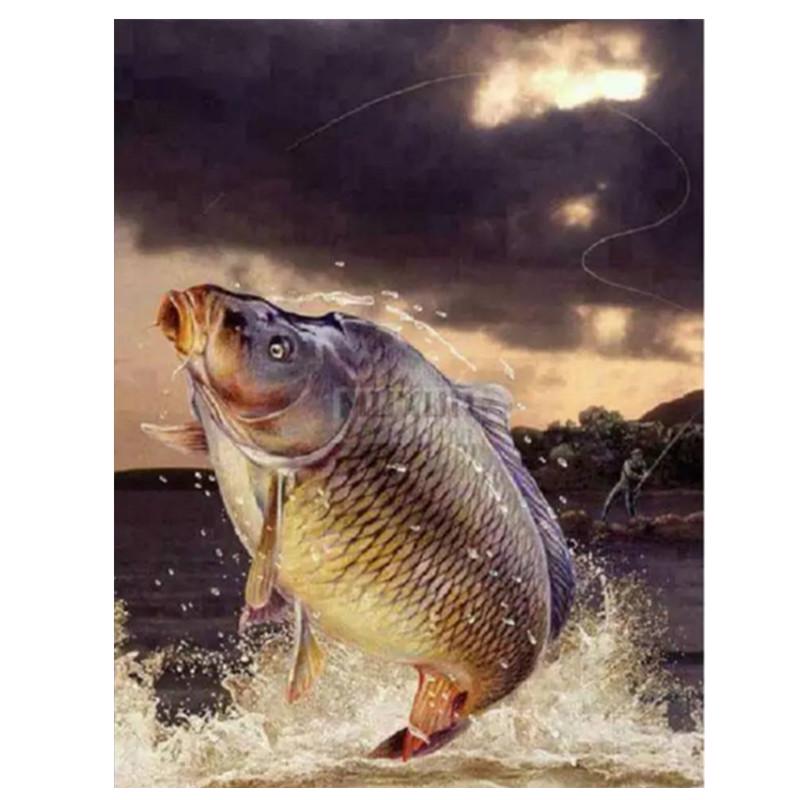 Buy 5D Diy Diamond Painting" Animal Fish"Cross Stitch Full Diamond ...