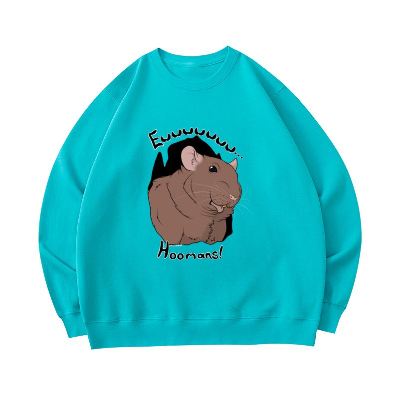 Buy Men's 300 GSM 100% Cotton Sweatshirt Eww Rat Mink Print Street ...