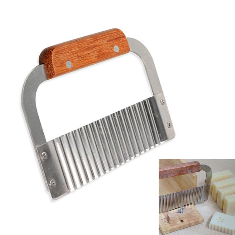Stainless Steel Hardwood Handle Crinkle Wax Vegetable Soap Cutter Wavy ...