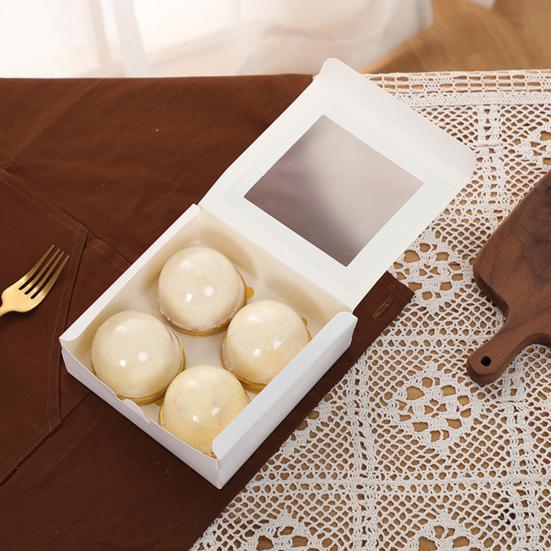 3Pcs Utility Food Grade Folding White Portable Cookies Cupcakes Boxes ...