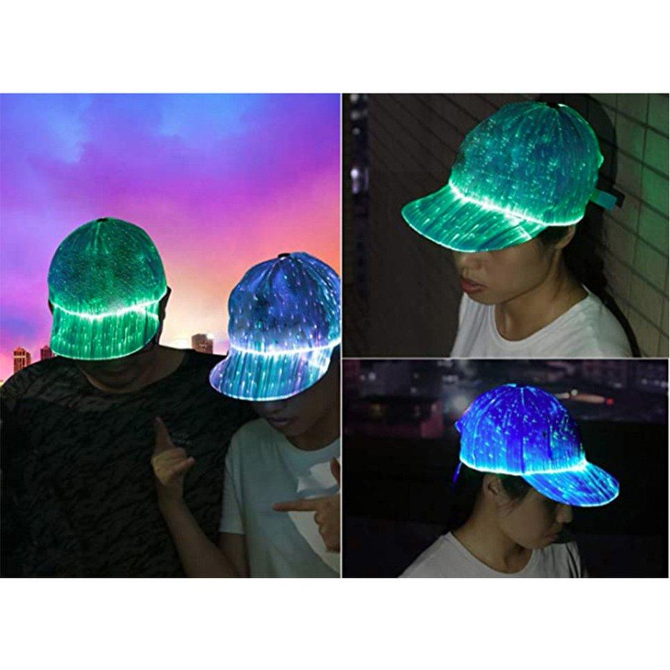 Buy All U Like Colorful LED Fiber Optic Luminous Hat Glowing LED Light ...