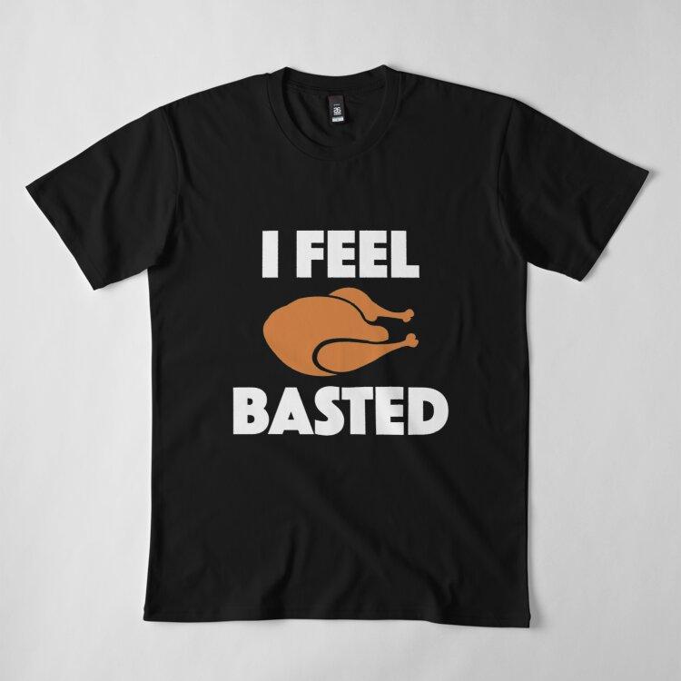 Buy Men Premium Cotton Harajuku T-Shirt Thanksgiving Turkey Baster Pun Funny Print Tees Funny ...