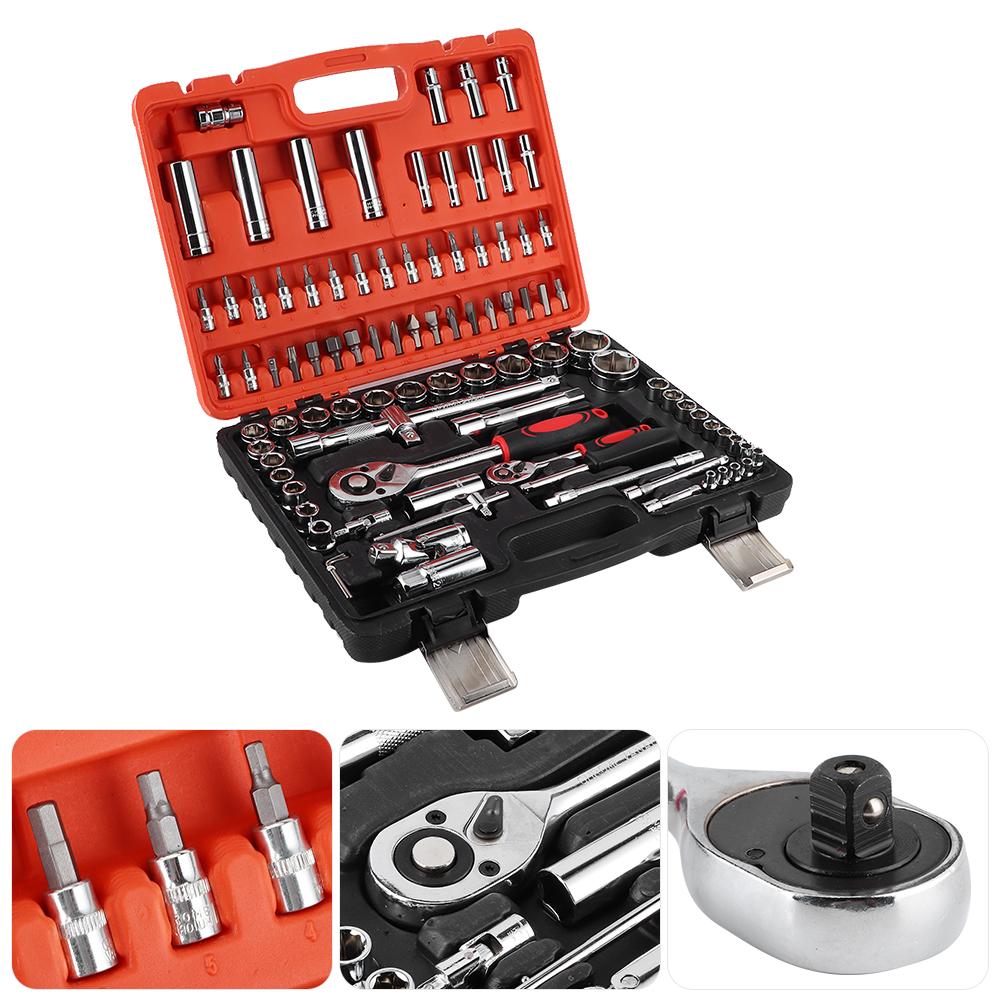 Buy 94pcs Socket Ratchet Wrench Professional Car Repaire Hand Tool Kit Mechanics 1/2 1/4inch ...