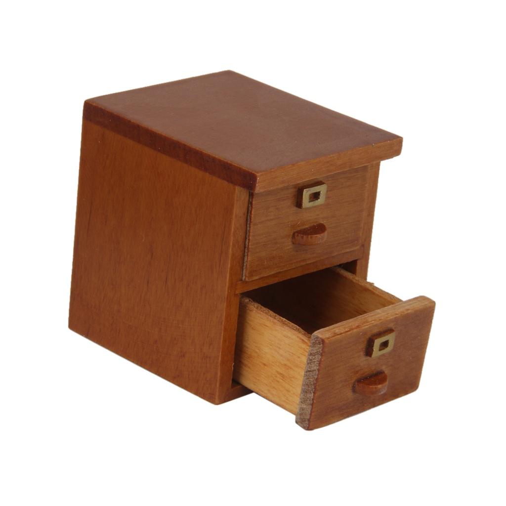 Buy Dollhouse Miniature Wooden 2 Drawer Filing Cabinet at affordable ...