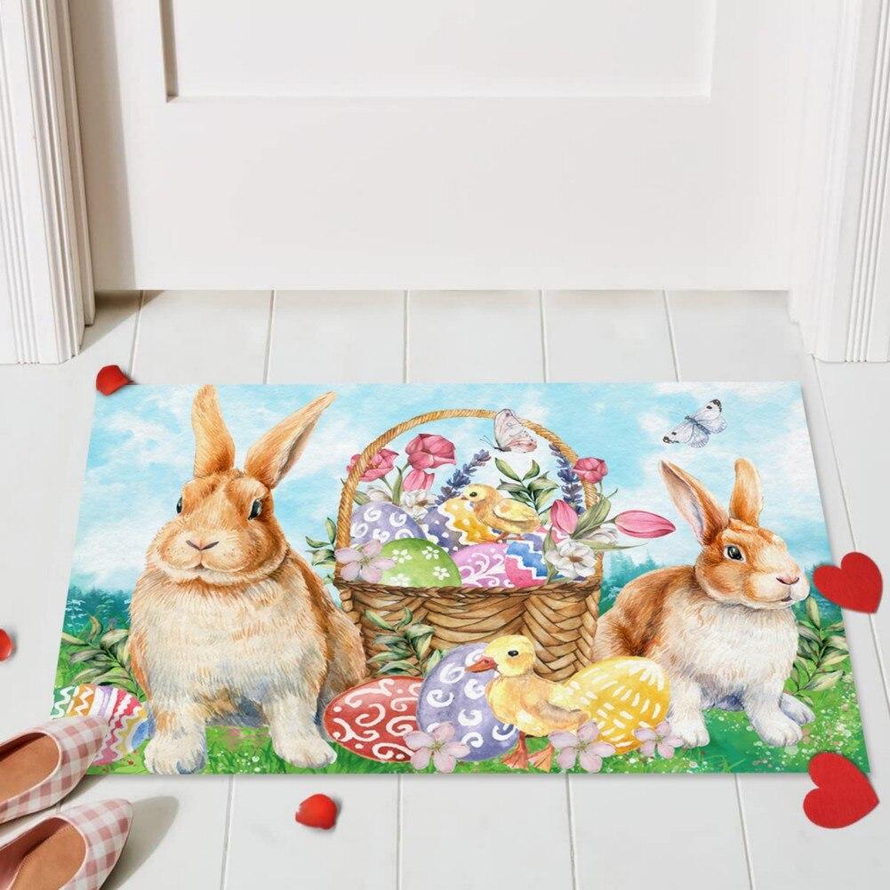 Kjøp Creative Easter Anti-Skid Door Mat Bunny Gnome Egg Pattern Floor ...