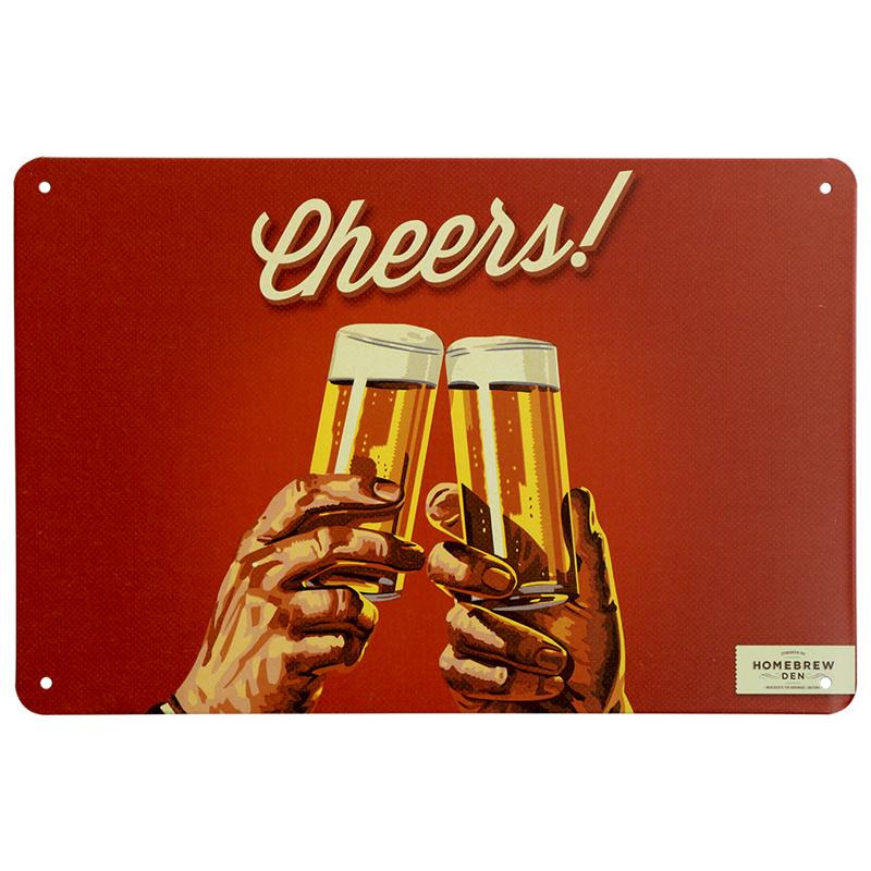 Buy Vintage Sign Metal Tin Signs BEER CHEERS Plaque Club Bar Tavern ...