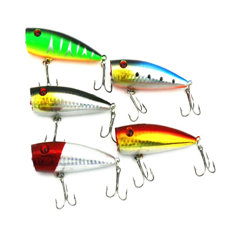 Buy 5pc 7cm Fishing Topwater Floating Popper Poper Lure Hooks Bait at ...