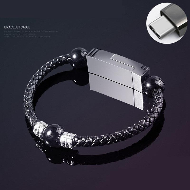 Buy Creative Couple Fast Charging Charging Cable Black Wrist Bracelet ...