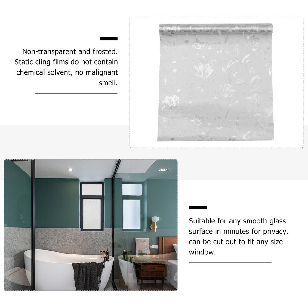 1Pc Opaque Glass Film Adhesive-free Window Film Sun Protection Glass ...