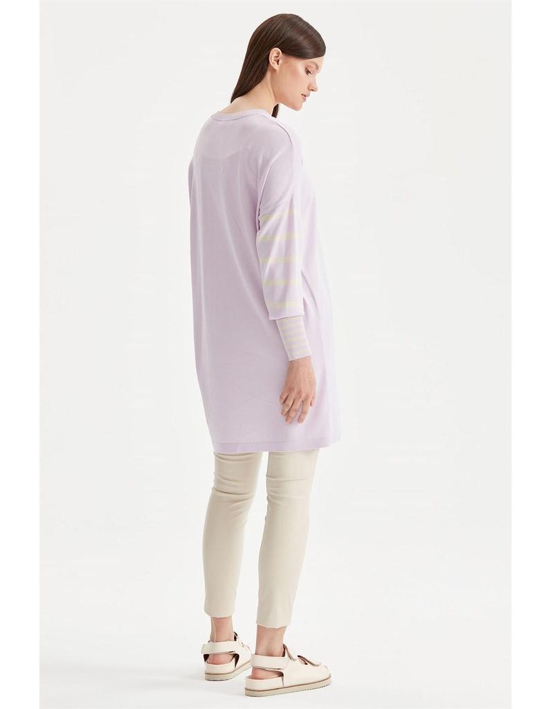 Buy Women Striped Long Sleeve Designed Elegant Tunic Tops Casual ...