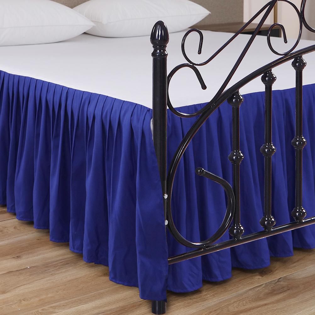 Buy Bouffancy Bed Skirt Solid Color Dust Ruffle Bedding Pleated Skirt ...