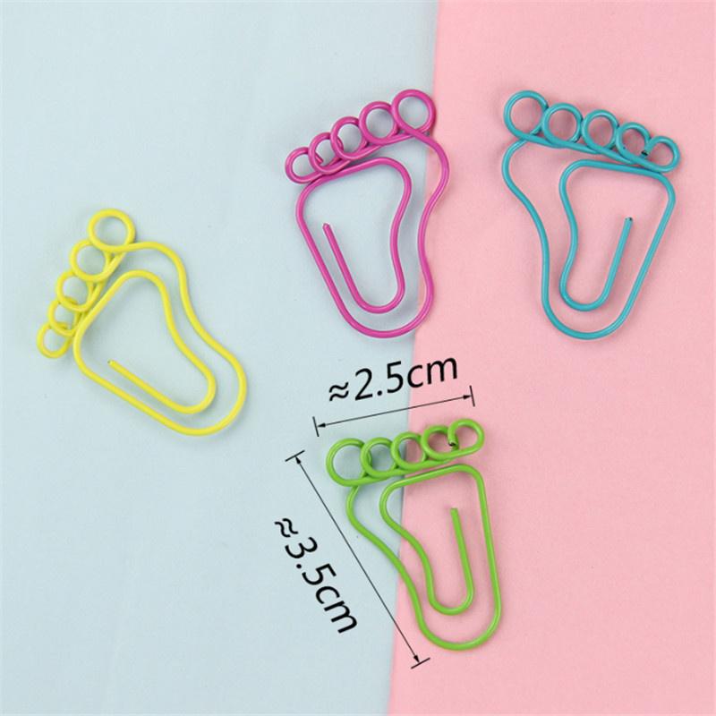 12Pcs/Set Office Stationery Lovely Small Foot Shape Metal Bookmarks ...