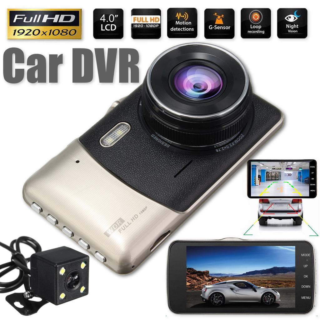 Buy 170° HD 1080P 4inch TFT Car Dash Cam Dual Camera Car DVR Video ...