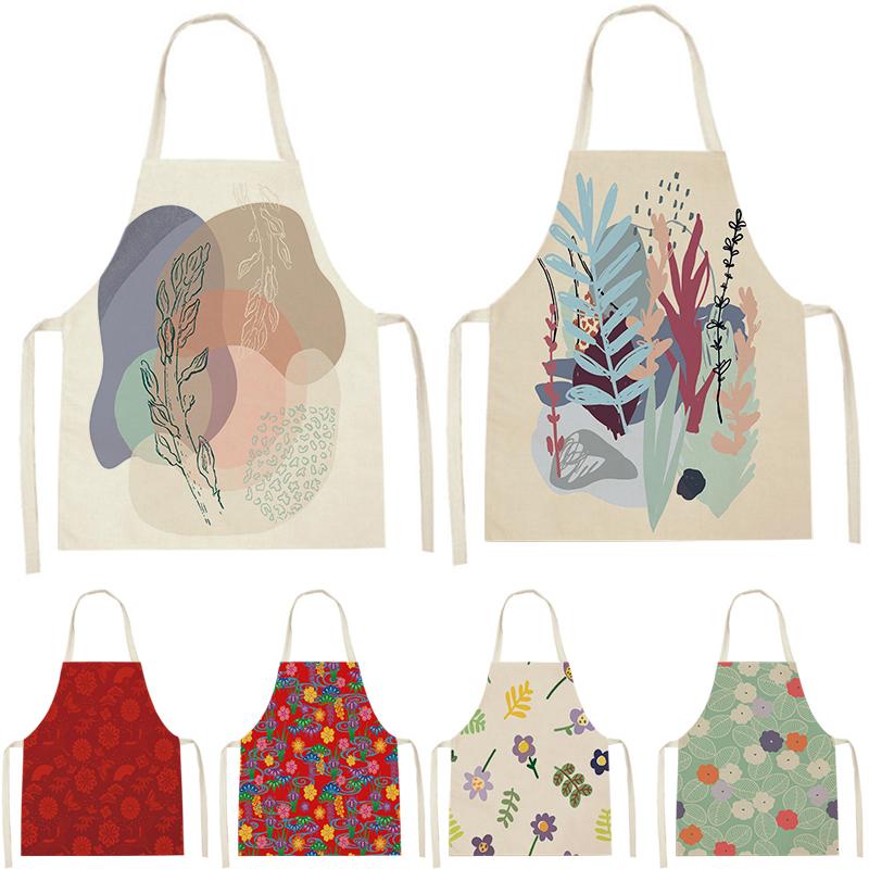 Buy Plant Style Apron Household Cleaning Pinafore Apron Abstraction ...