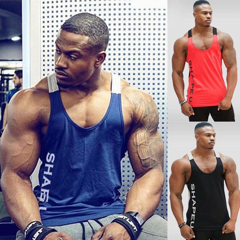 Buy Gym Mens Muscle Sleeveless Tank Top Tee Shirt Bodybuilding Sport