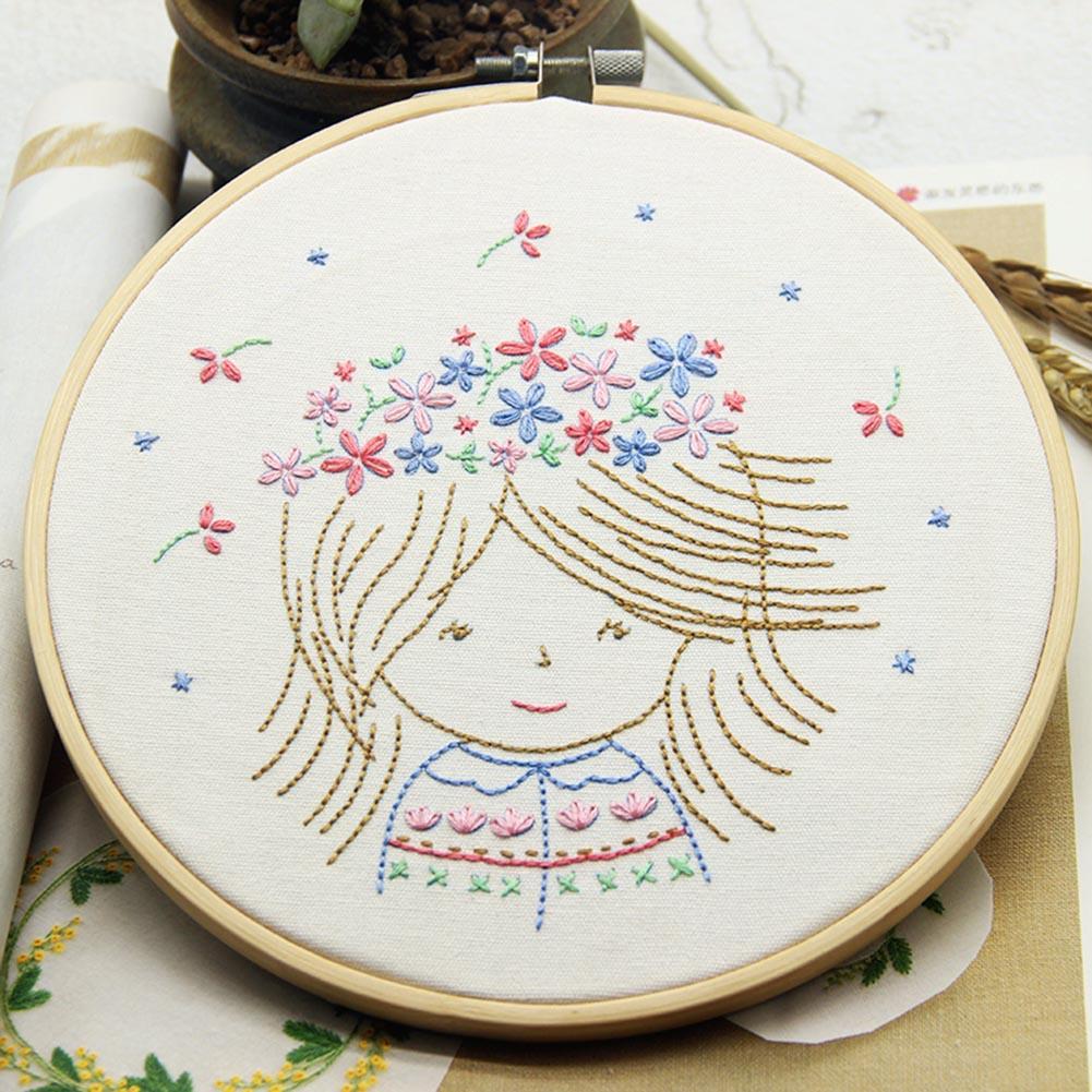 Buy 5pcs DIY Bamboo Cross Stitch Frame Needlework Hoop Hand Embroidery ...