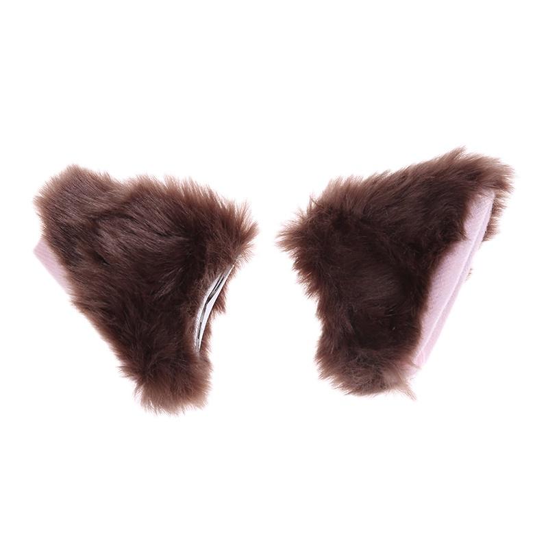 Buy Party Long Fur Cat Ears Hair Clip Anime Neko Costume Hair Clip ...