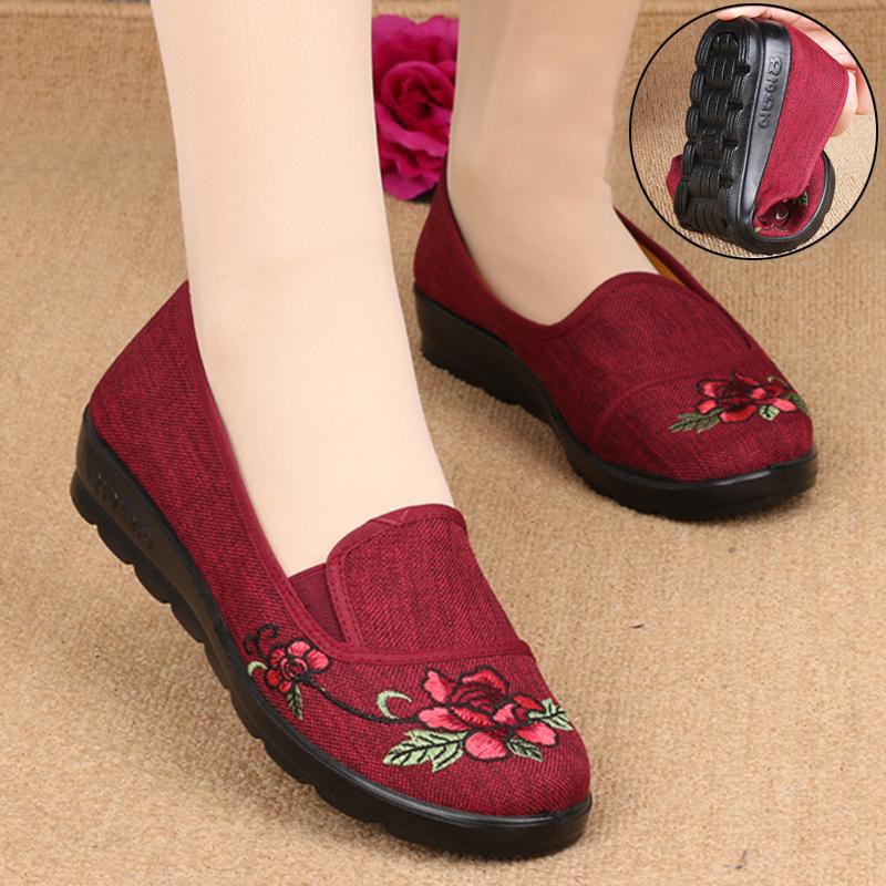 Buy Women Soft Bottom Slip Breathable Shoes Casual Comfortable Flats at ...