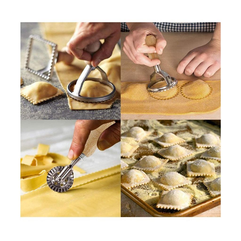 Buy Ravioli Pasta Cutter Set, Ravioli Stamp Maker with Wooden Handle at ...