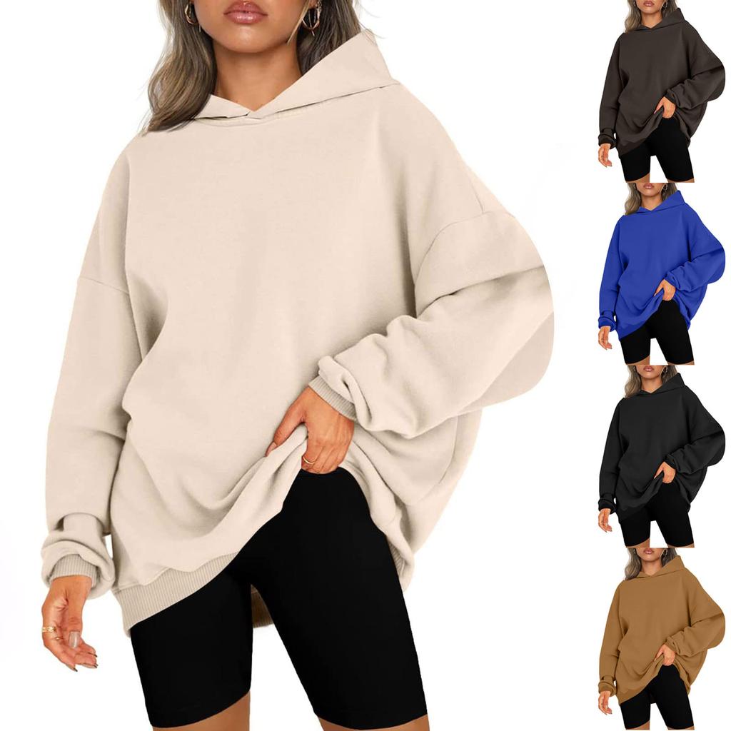 Women Autumn Winter Casual Christmas Solid Round Neck Long Sleeve ...
