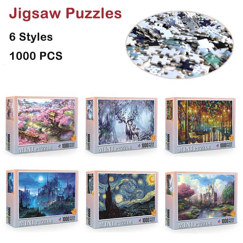 Buy 6 Styles New Thick Paper 1000 Pcs Jigsaw High Resolution Large ...