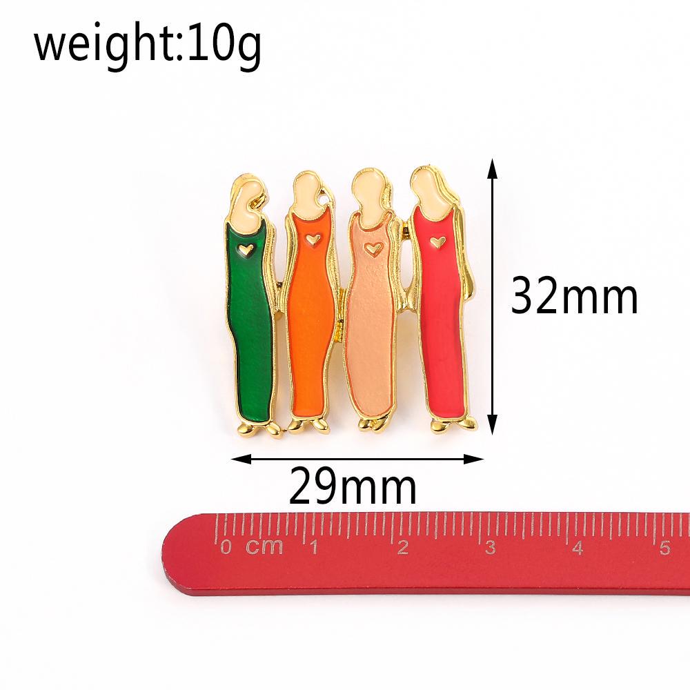 Sisters Pin 2 3 4 5 Best Friends Pin Sisterhood Brooch Tricolor Brooch ...
