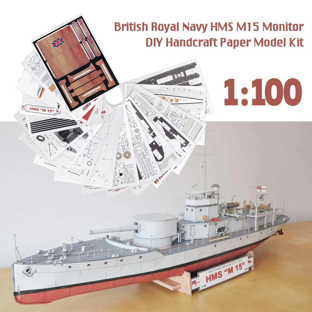 Buy British Royal Navy HMS M15 M15-Class Monitor DIY Handcraft Paper ...