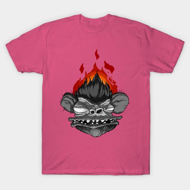 Buy Men Premium Cotton Harajuku T Shirt Bad Monkey Print Men's Tee ...