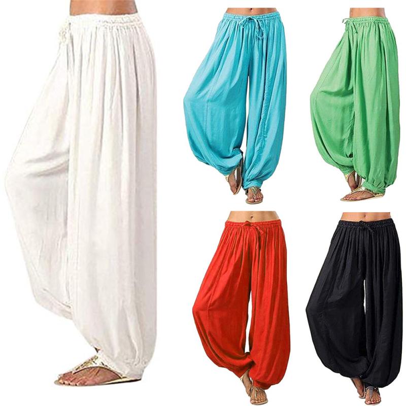 Buy Irregular Solid Color Loose Pantalettes Pants for Yoga National ...