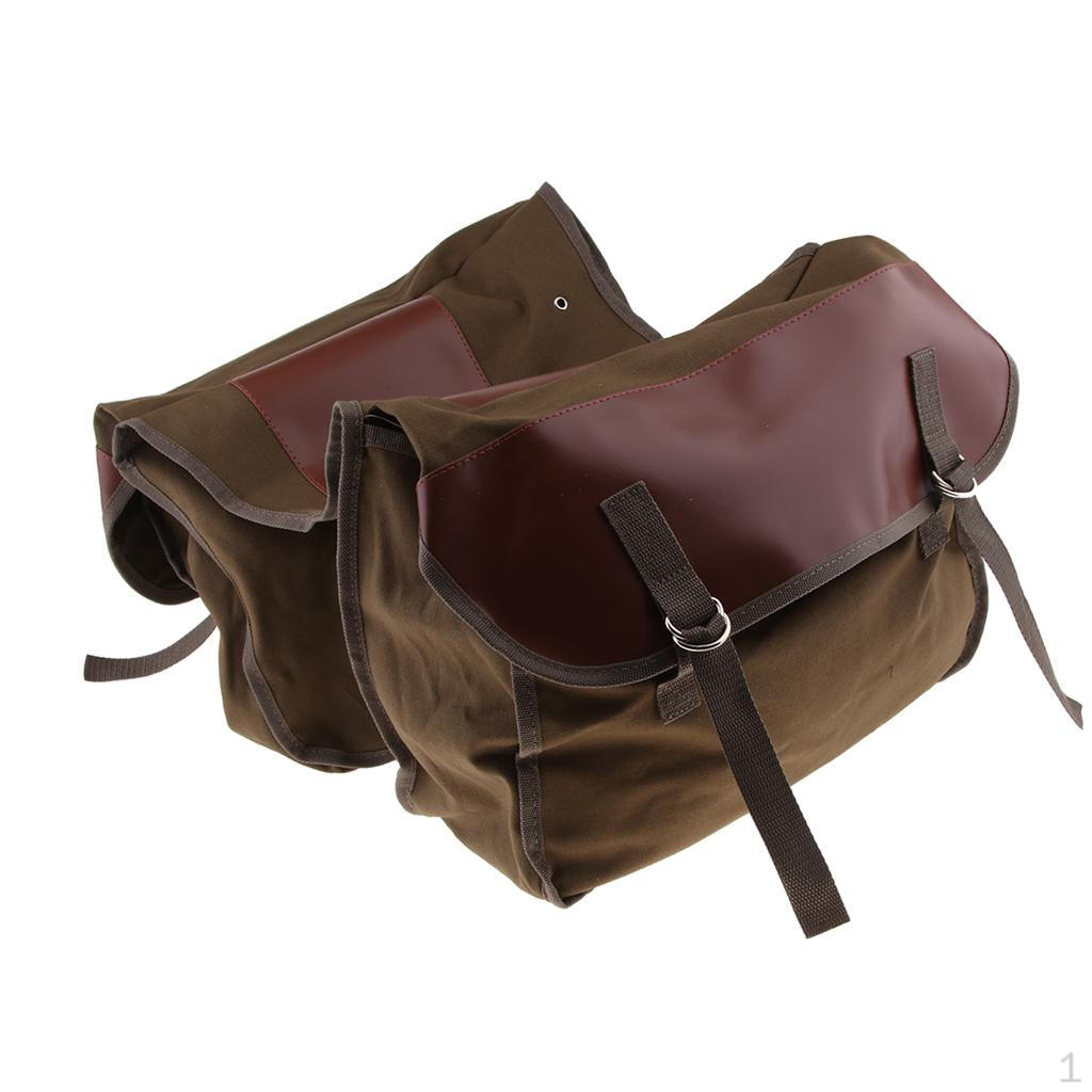 Buy Mototrcycle Rear Rack Bag Double Panniers Trunk Accs Brown at ...