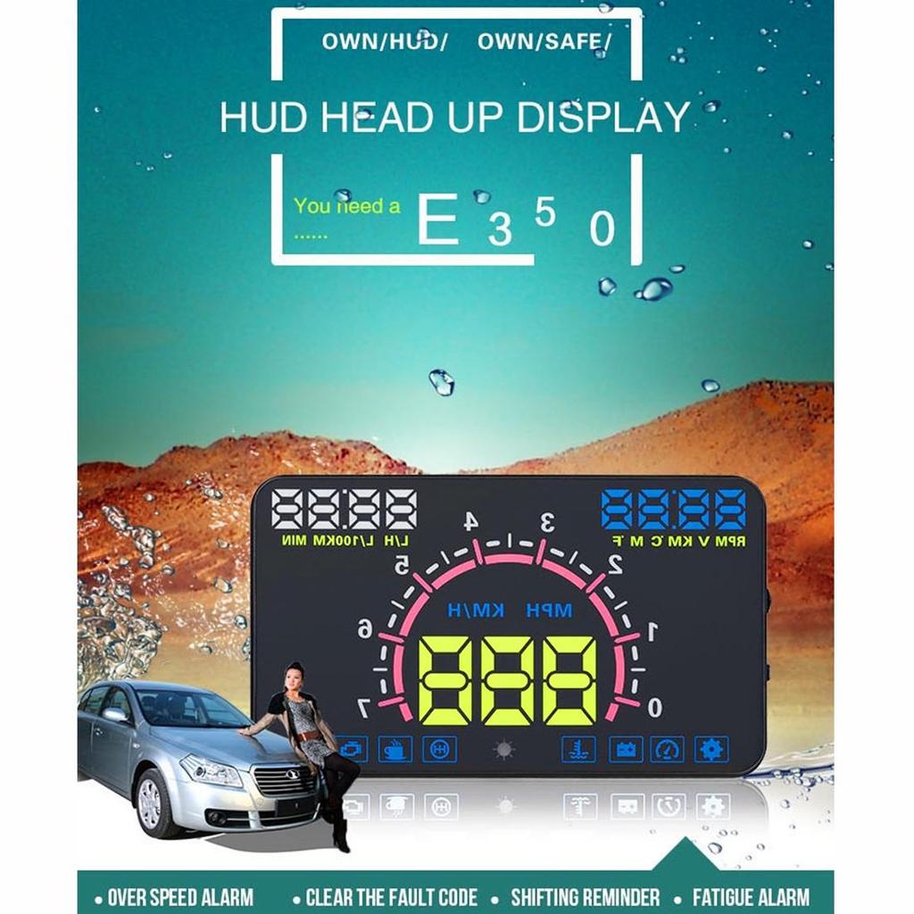 Cheap E350 5.8 inch Car HUD / OBD2 Vehicle-mounted Gator Automotive Head Up Display Security ...