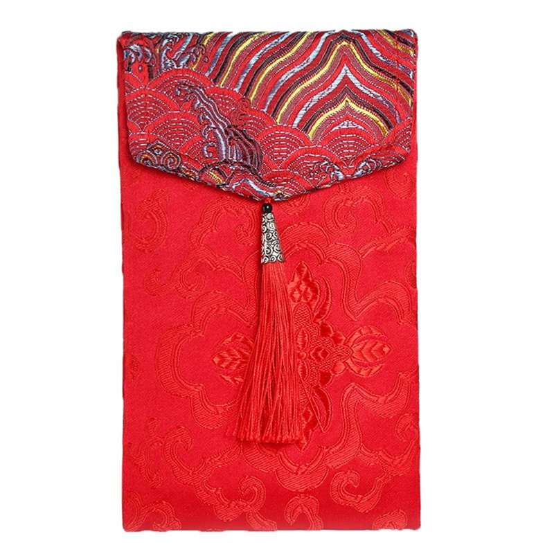 Buy Silk Red Envelope Bag Year's Red Envelope Satin Wedding Embroidered ...