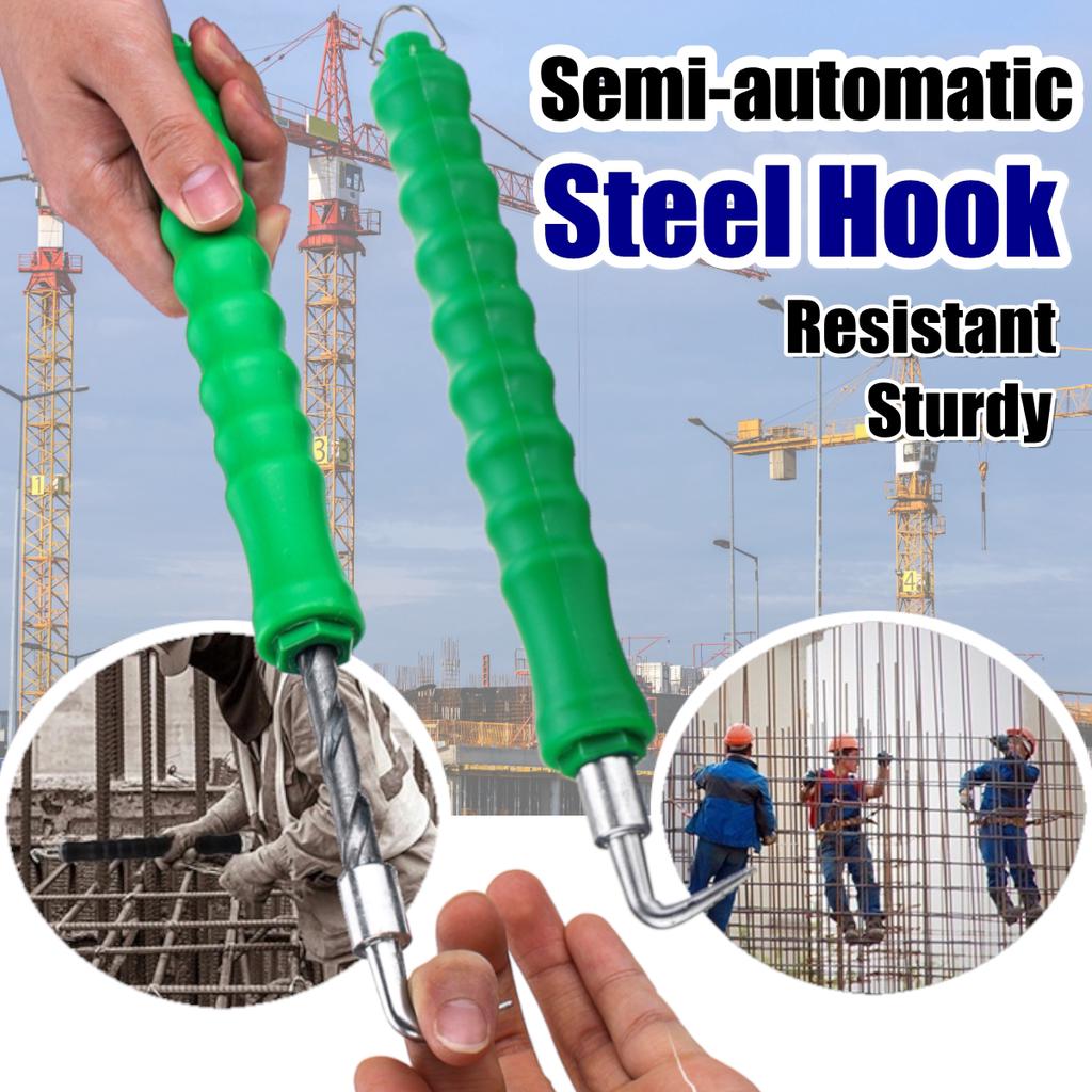 Buy 12'' 1/2Pcs Semi-automatic Steel Bar Hook Rebar Wire Twister Hook ...