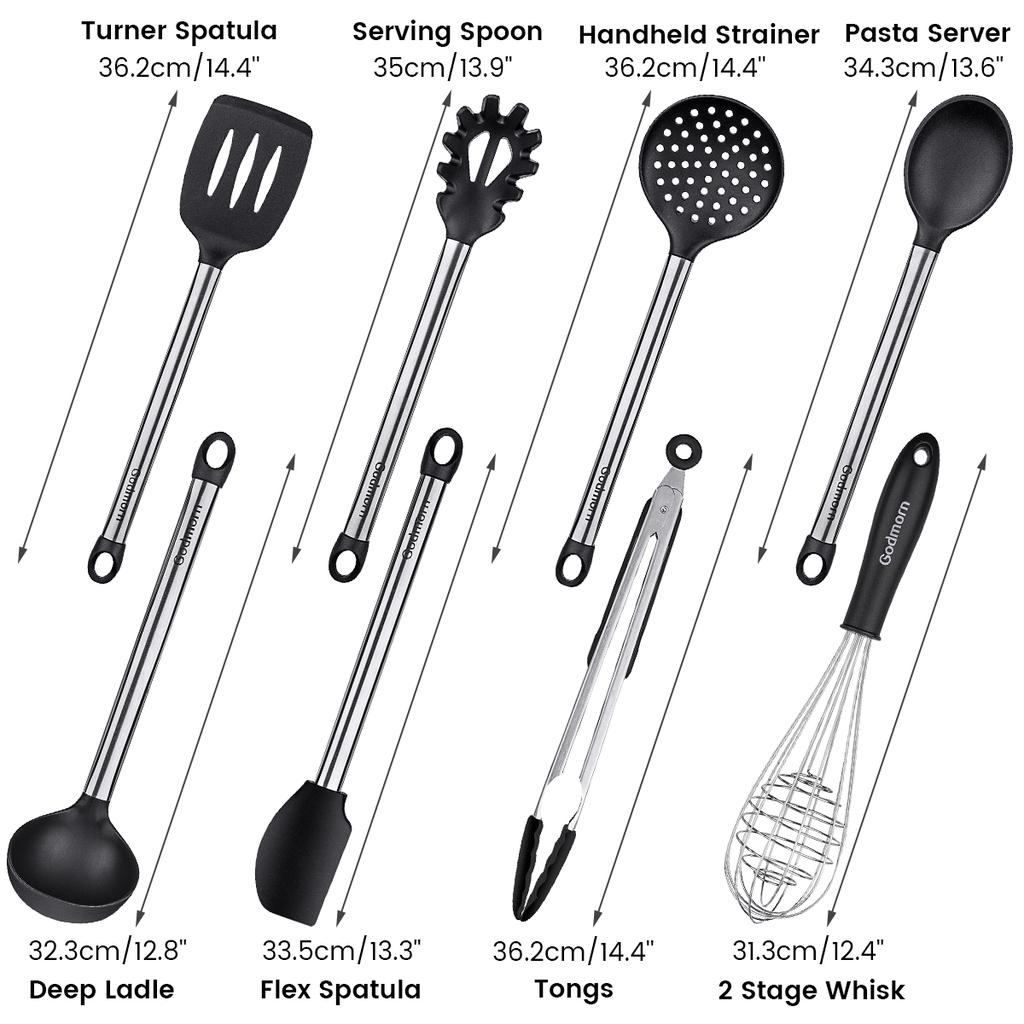 Buy 8pcs BPA Free Non-stick Kitchen Utensils Silicone Spatula Slotted ...