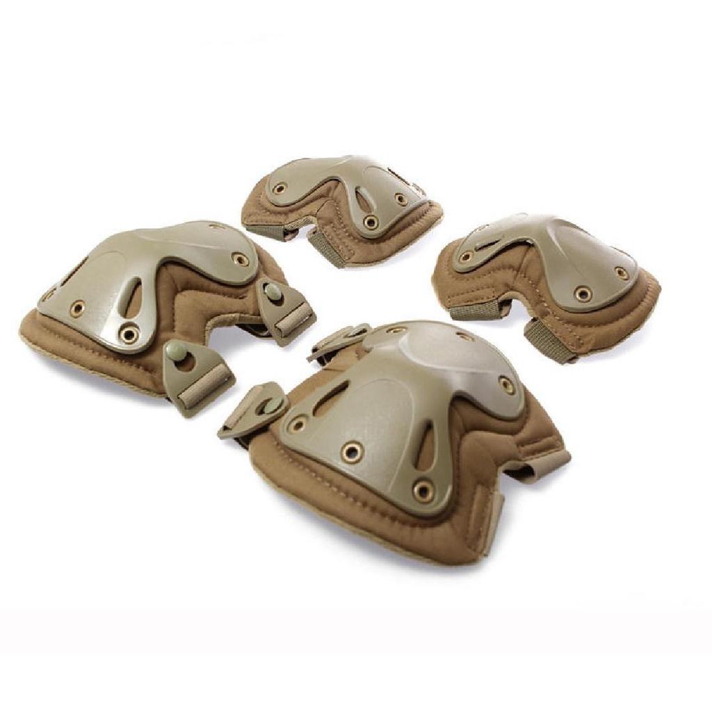 Buy Airsoft Tactical Adjustable Knee Elbow Protective Pads Set Sports ...