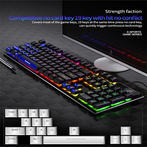 Buy 104 Keys Led Backlit Usb Gaming Keyboard Mechanical Feel Wired ...