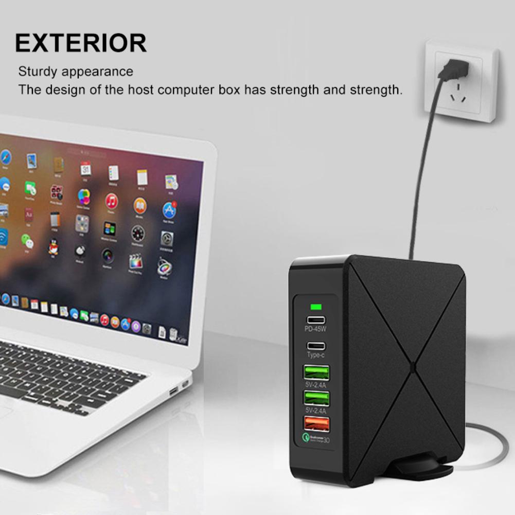 Buy 45W PD Charger Type-C Laptop Power Adapter 2.4A USB Jack QC3.0 Fast ...