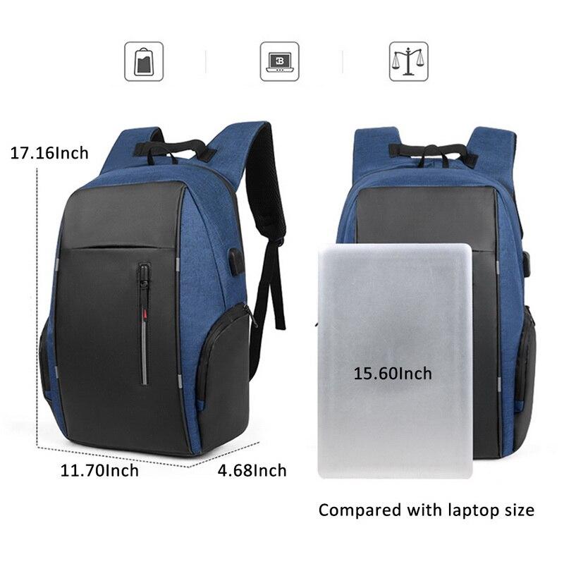 Buy Big Capacity Men Backpack Laptop Oxford Gray Solid High School Bags ...