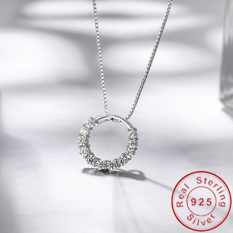 Buy Simple Lab Diamond Pendant Real 925 Sterling Silver Charm Party ...