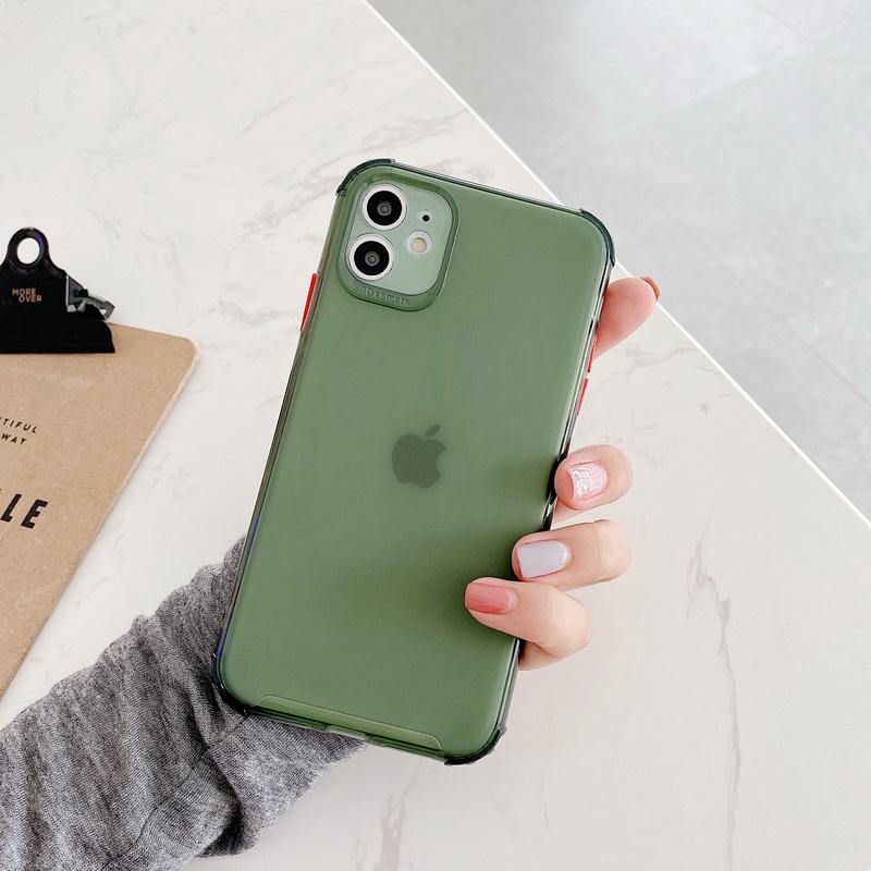 Buy Matte Clear Phone Case For iPhone SE 2020 11 Pro Max XS XR X 8 7 6S Plus Simple Candy Color ...