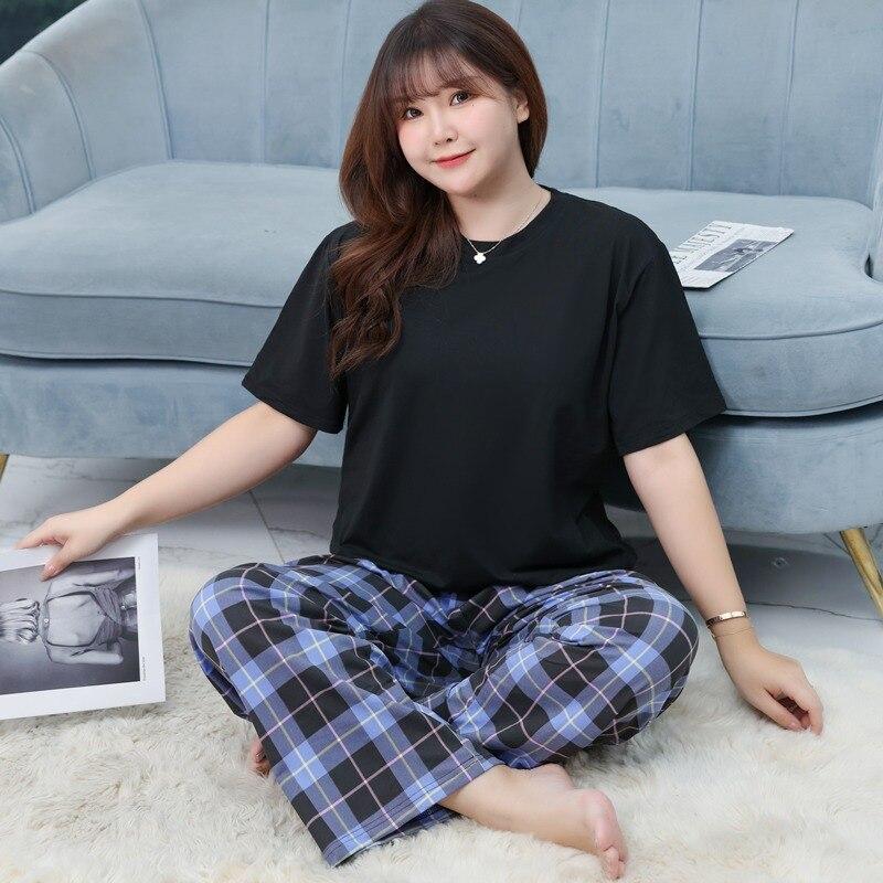 Kaufe Sommer Nachthemd Home Anzug für Frauen Frauen Plus Size 5XL Kleidung Baumwolle Pyjamas ...