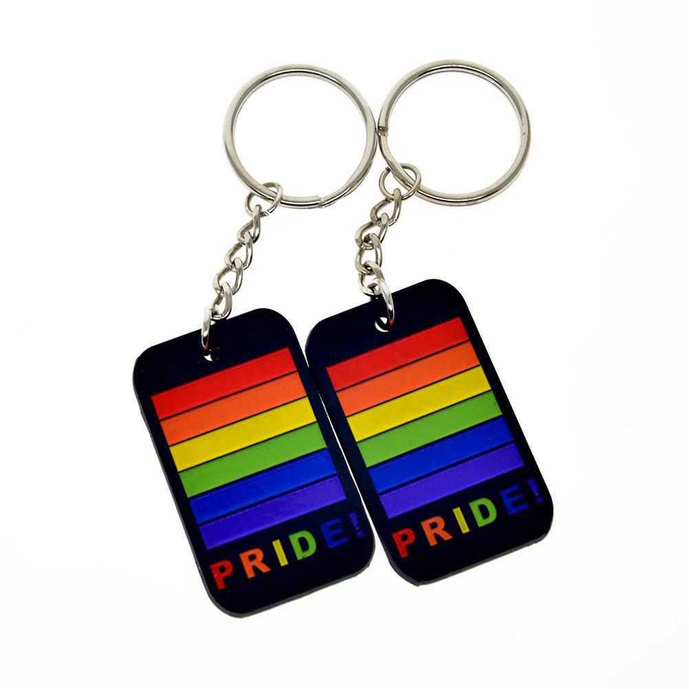 Buy 2PCS Gay Pride Keychains Iridescence Homosexual Key Ring Creative ...